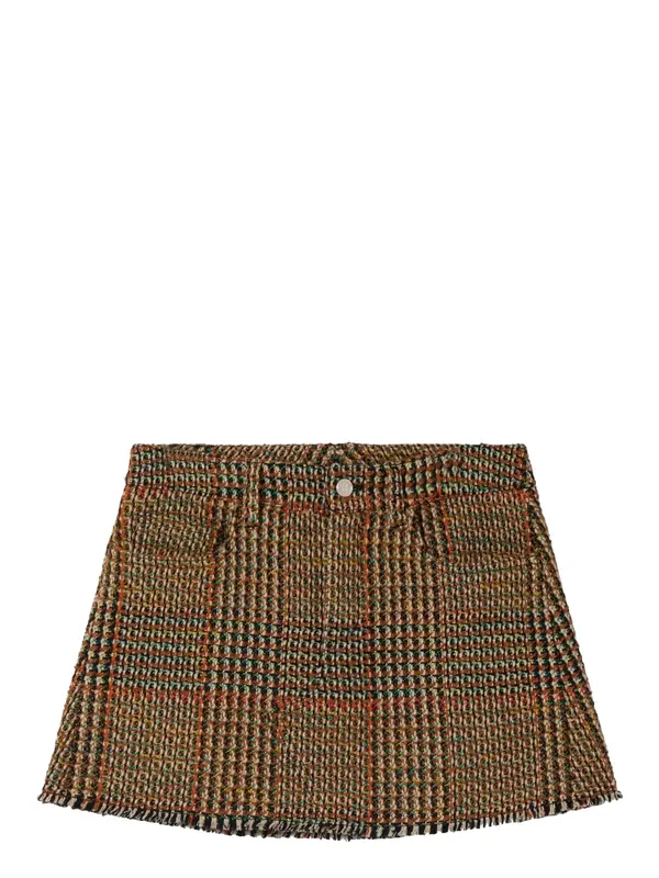 Stella McCartney Wool Tweed Mini Skirt - Brown