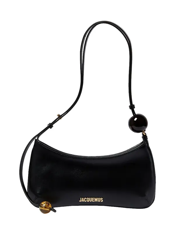 Jacquemus Le Bisou Perle Small Leather Shoulder Bag - Black