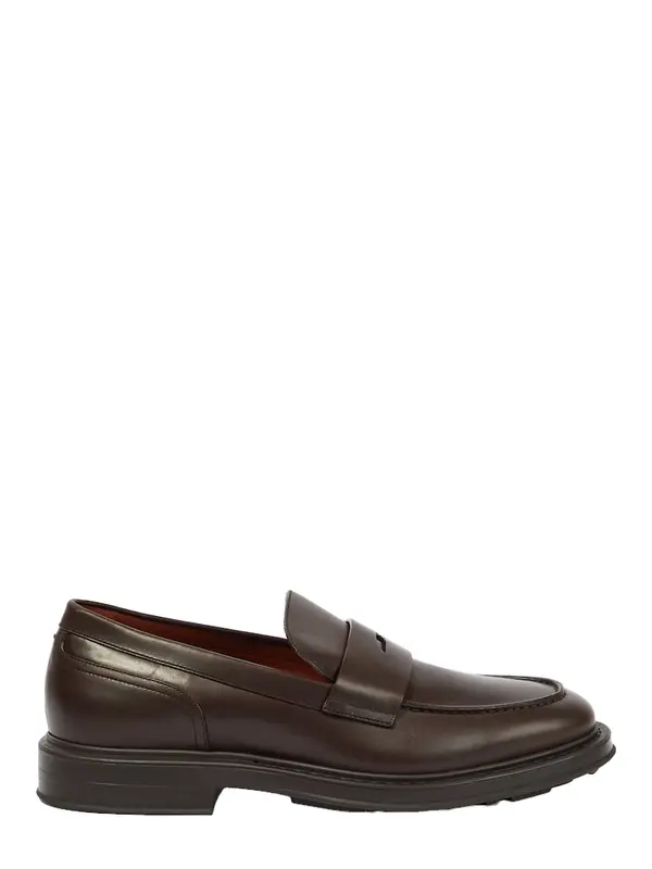 Loro Piana Travis Leather Penny Loafers - Brown
