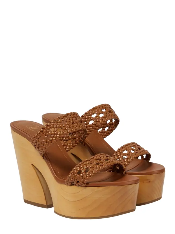 MALONE SOULIERS Pamela Leather Platform Sandals - Brown