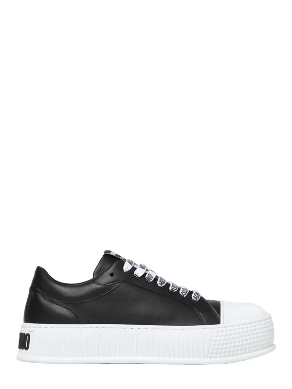 Moschino Vegan Leather Sneakers - Black 1