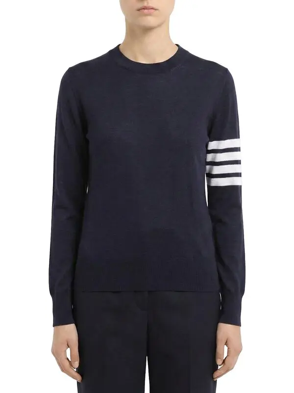 Thom Browne Merino Wool Sweater - Navy