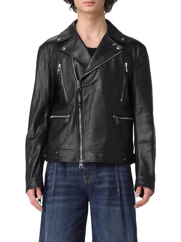 Alexander McQueen Leather Biker Jacket - Black