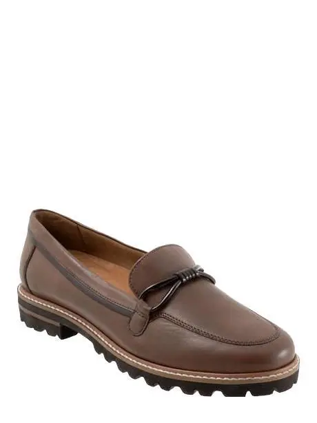 Trotters Fiora Leather Loafer - Dark Taupe