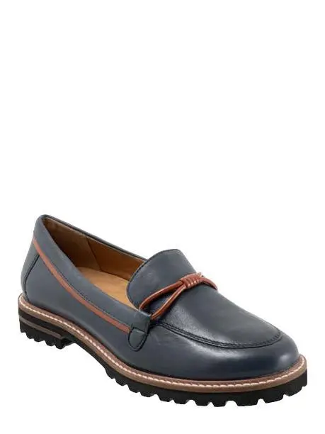 Trotters Fiora Leather Loafer - Navy