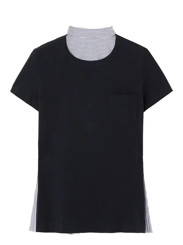 Sacai Pleated Paneled T-shirt - Blue