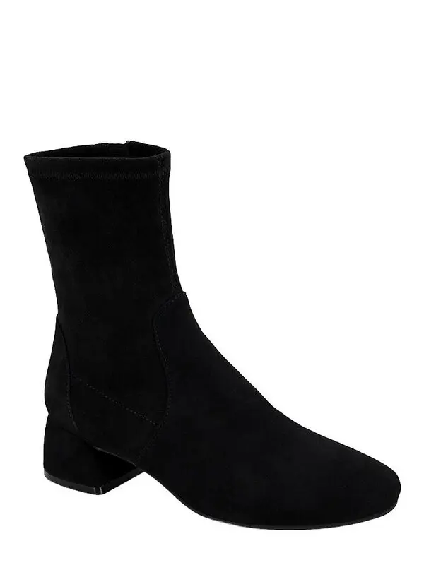 KENNETH COLE Emily Zip Mid Heel Boots - Black Suede