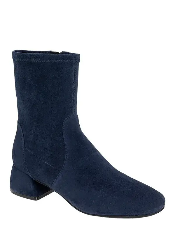 KENNETH COLE Emily Zip Mid Heel Boots - Navy Suede