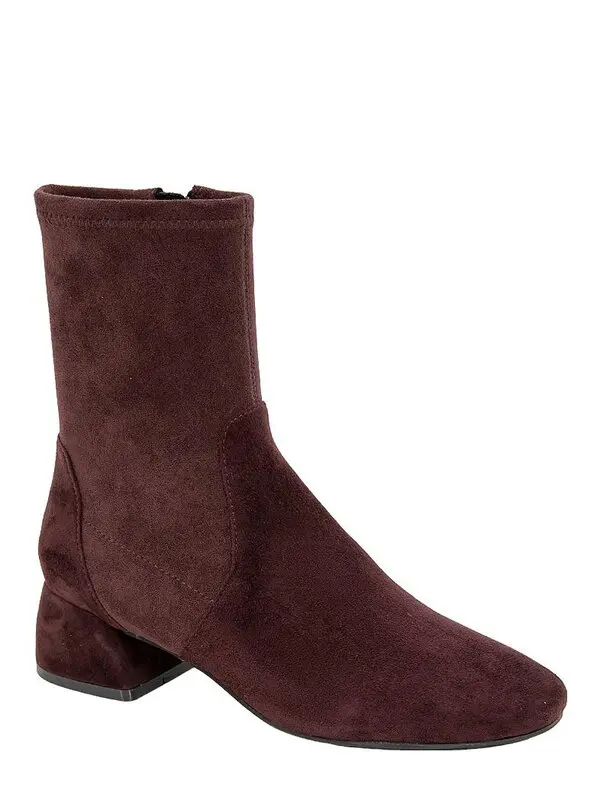 KENNETH COLE Emily Zip Mid Heel Boots - Wine Suede