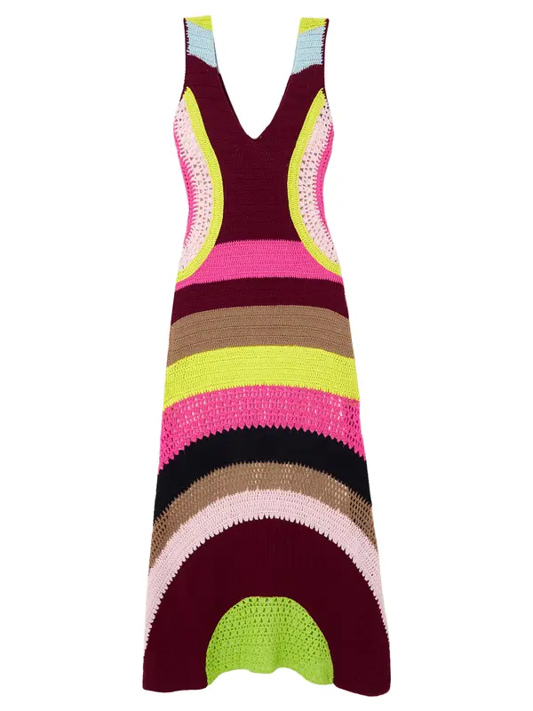 Gabriela Hearst Ocon' Striped Wool And Cashmere-blend Maxi Dress - Multi