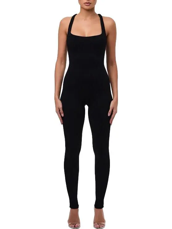 Naked Wardrobe Back In The Race Jumpsuit - Black