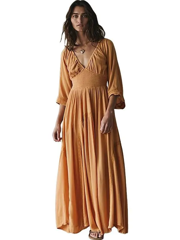 Free People Dixie Maxi Dress - Golden Earth