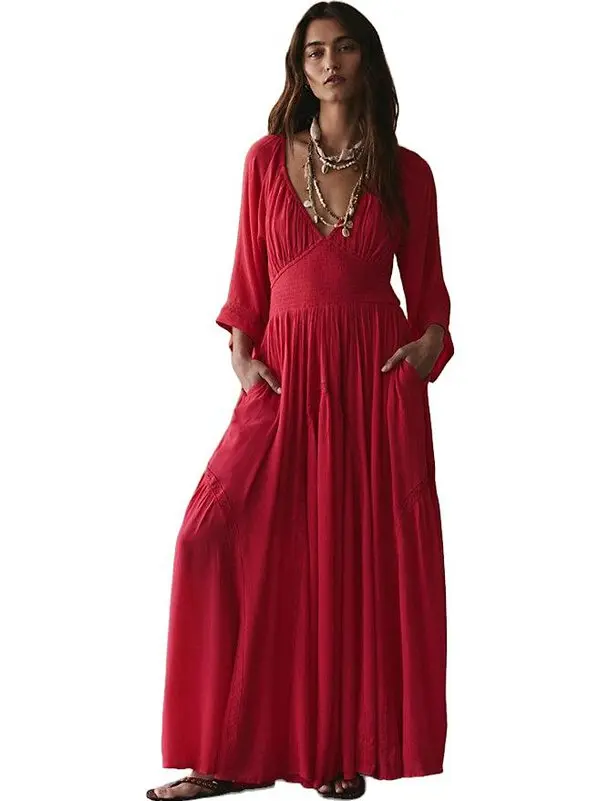 Free People Dixie Maxi Dress - Miami Beet