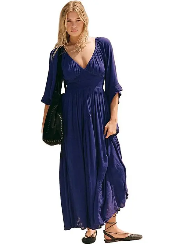 Free People Dixie Maxi Dress - Navy Aura