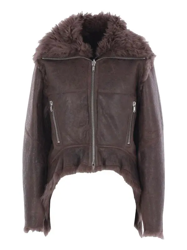 Rick Owens Shearling Jacket - Dark Dust