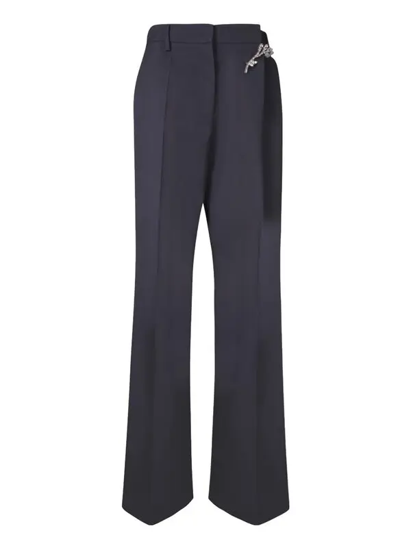 Prada High-waisted Gabardine Trousers - Blue