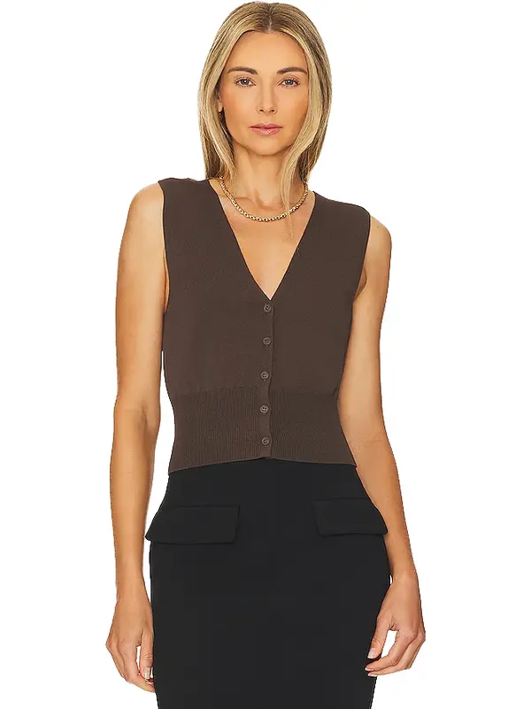 L'academie Natesa Knit Vest - Brown