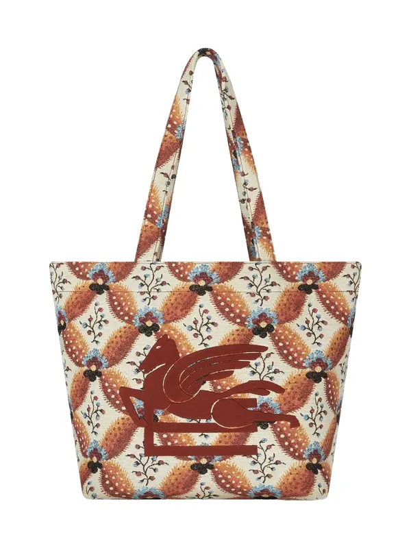 Etro Floralia-print Jacquard Tote Bag - Brown