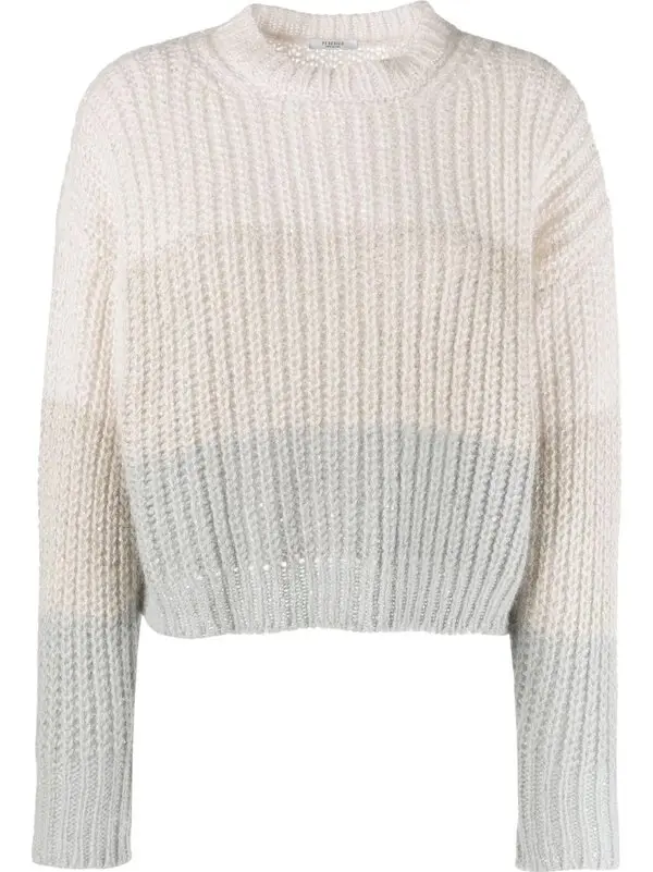 Peserico Colourblock Alpaca-blend Jumper - Brown