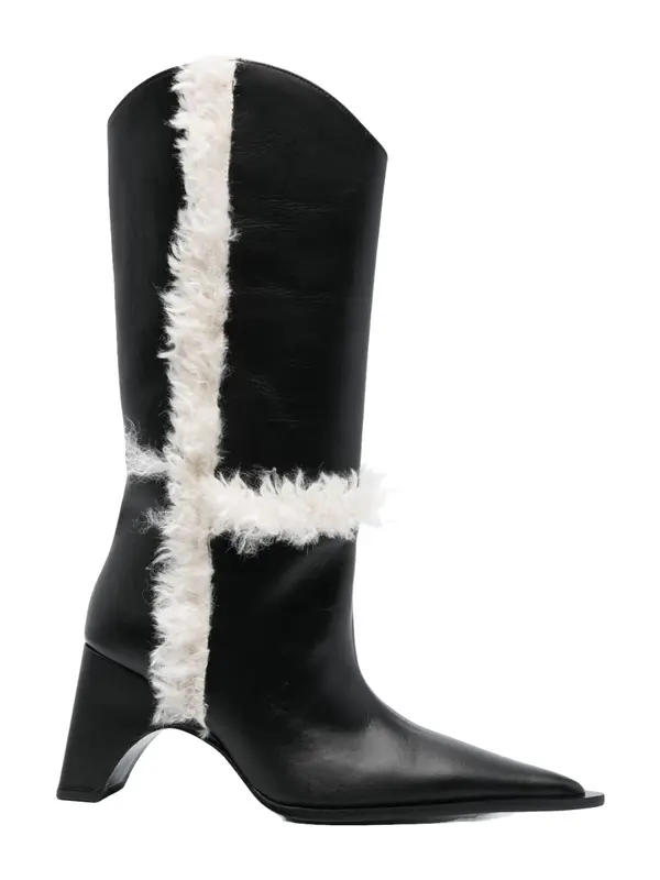 Coperni 85mm Shearling-detail Leather Boots - Black