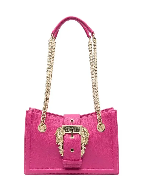 Versace Logo-engraved Buckle Shoulder Bag - Pink