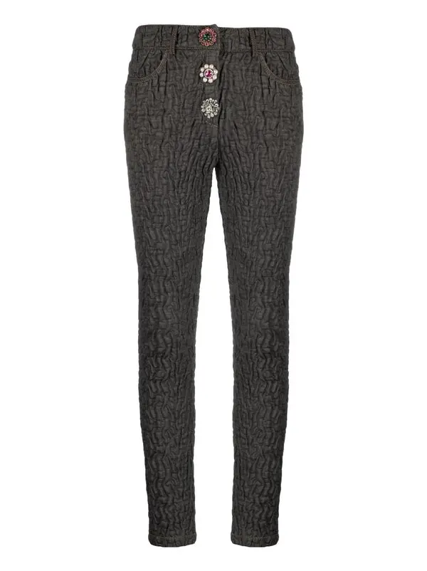 Moschino Textured Cropped Trousers - Black