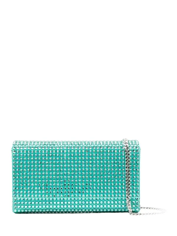 Amina Muaddi Paloma Crystal-embellished Clutch - Green