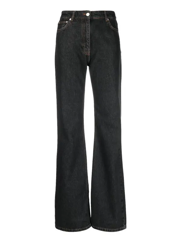 Moschino Mid-rise Wide-leg Jeans - Black