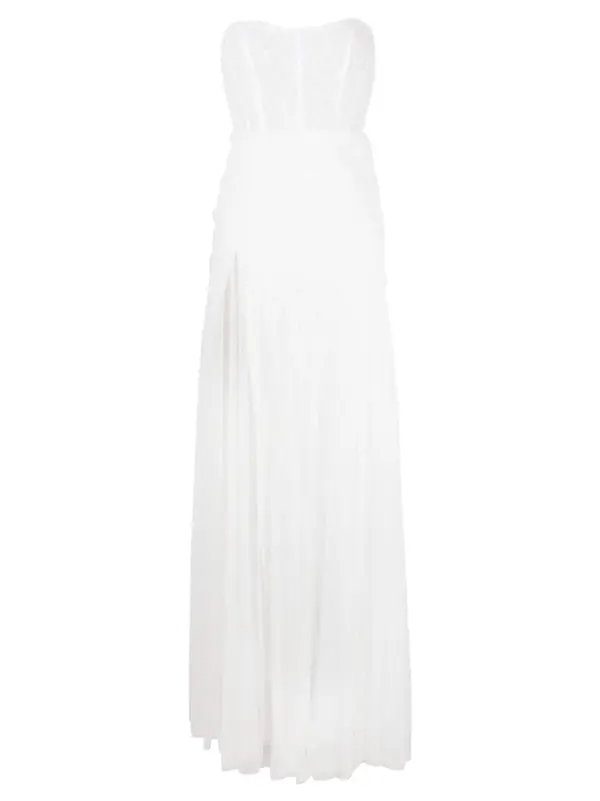 ANA RADU Corset-style Draped Maxi Dress - White