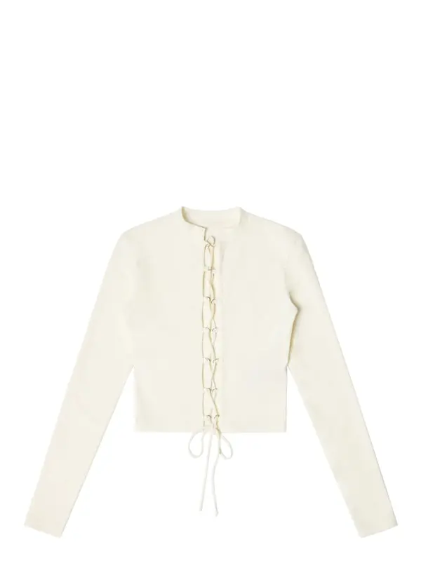 Heron Preston Lace-up Crop Top - White