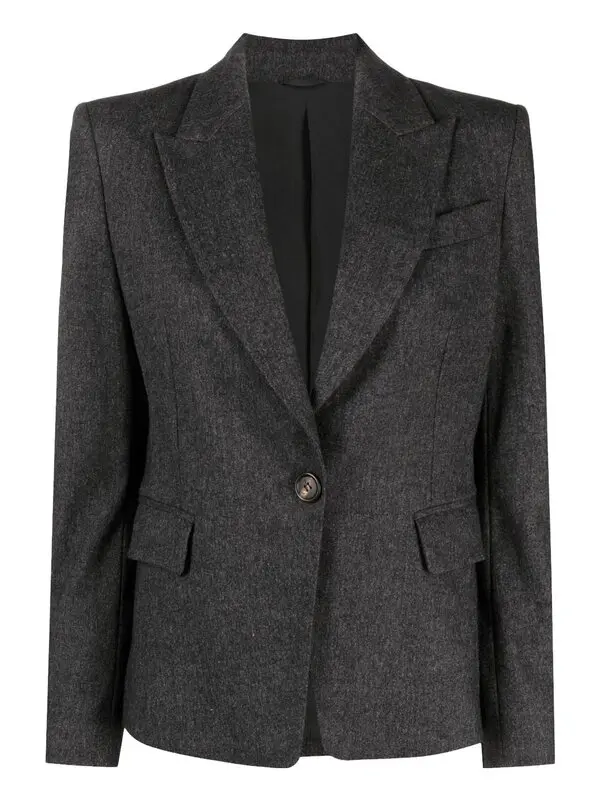 Brunello Cucinelli Single-breasted Virgin Wool Blazer - Grey