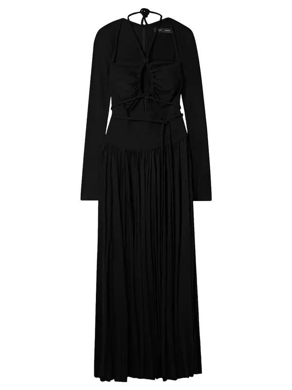 Proenza Schouler Cutout Plissé-jersey Halterneck Maxi Dress - Black