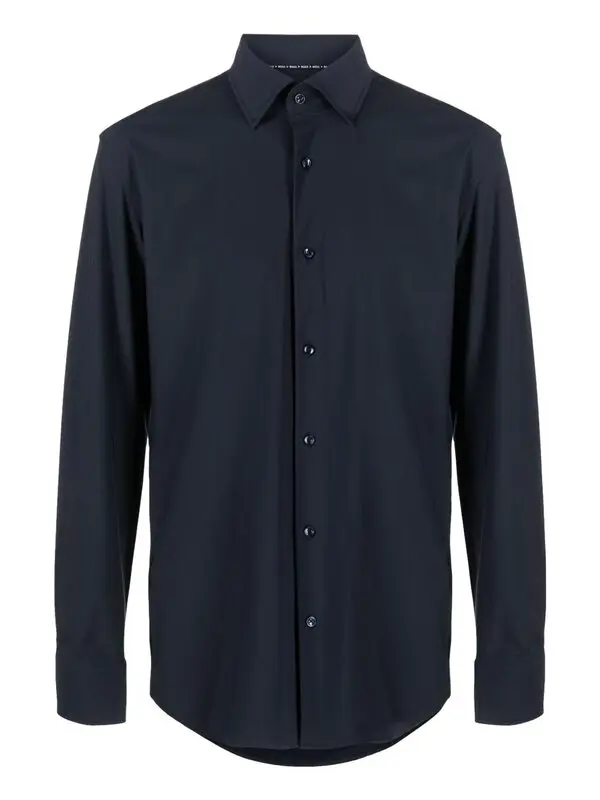 BOSS Stretch-design Long-sleeve Shirt - Blue