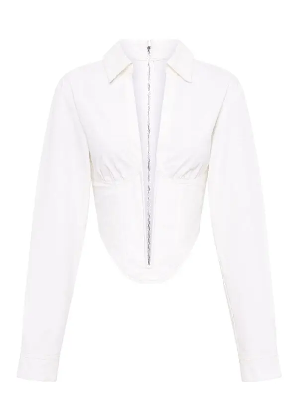DION LEE V-wire Corset Shirt - White