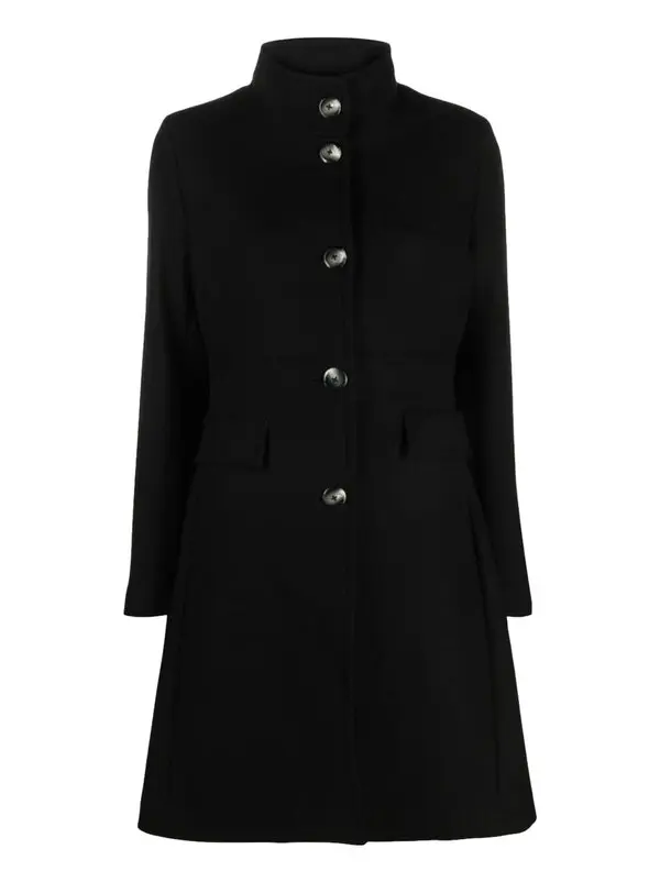 Herno Single-breasted Wool Coat - Black