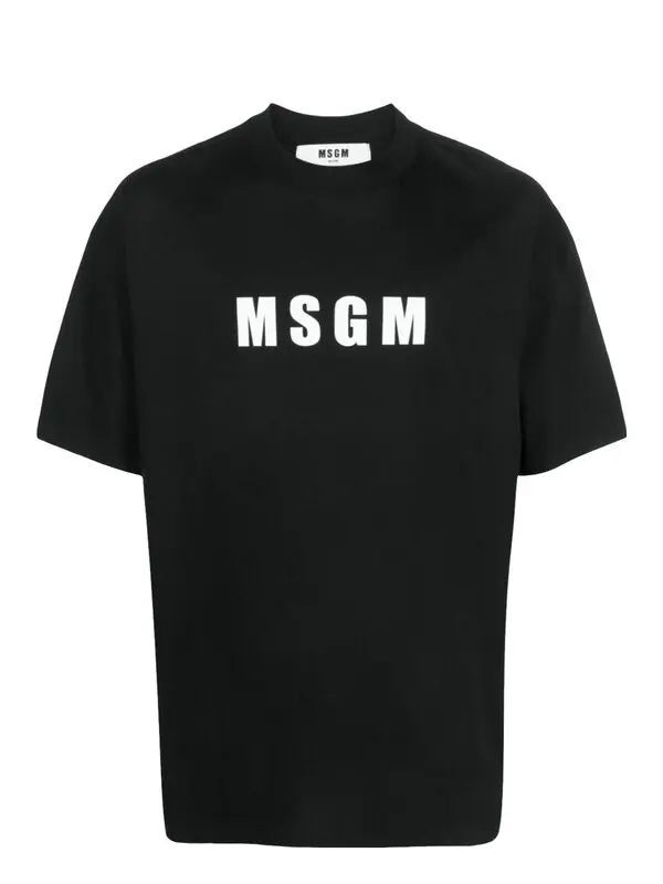 MSGM Logo-print Cotton T-shirt - Black