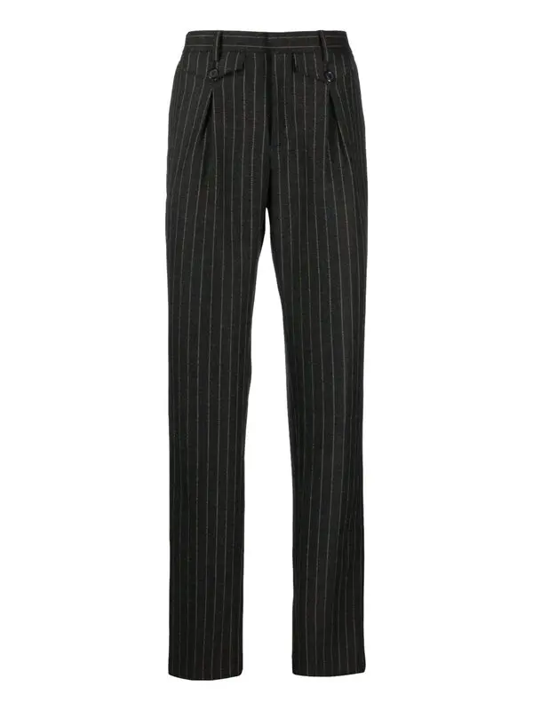Moschino Striped Pleat-detail Tailored Trousers - Grey