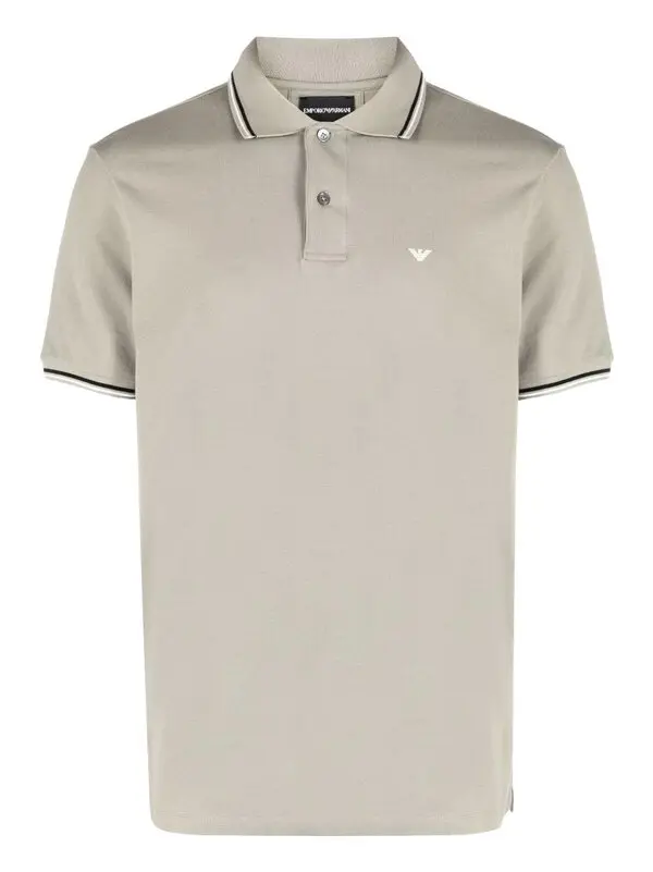 Emporio Armani Logo-embroidered Polo Shirt - Grey