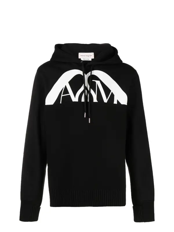 Alexander McQueen Logo-print Cotton Hoodie - Black