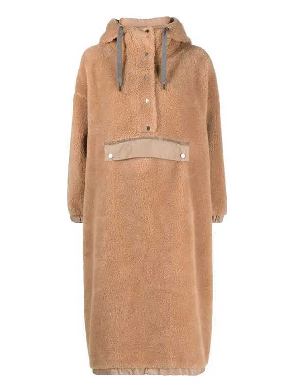 Brunello Cucinelli Faux-fur Midi Cape - Brown