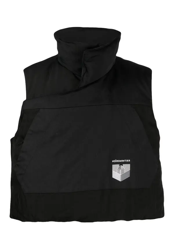 JULIUS Logo-print Padded Gilet - Black