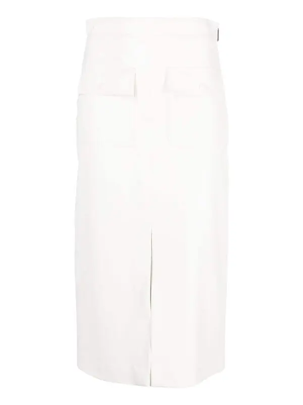 MSGM Faux-leather Midi Skirt - White