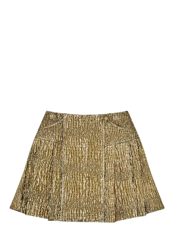 Simone Rocha Tie-detail Pleated Mini Kilt - Gold
