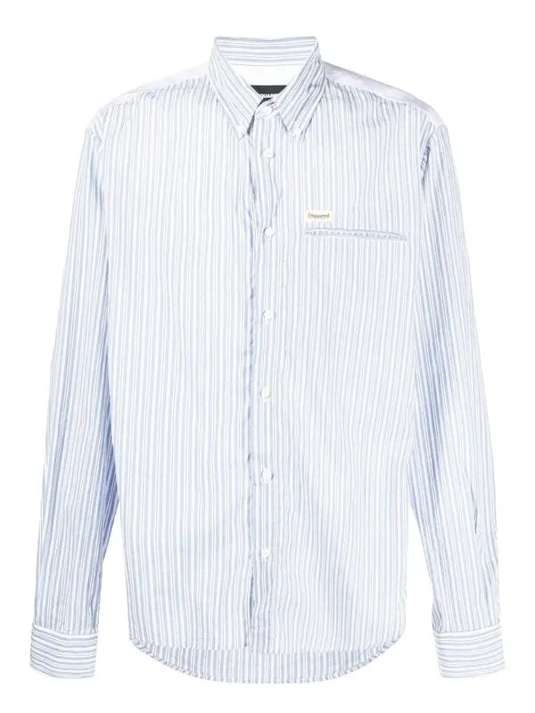 Dsquared2 Logo-patch Cotton Shirt - Blue