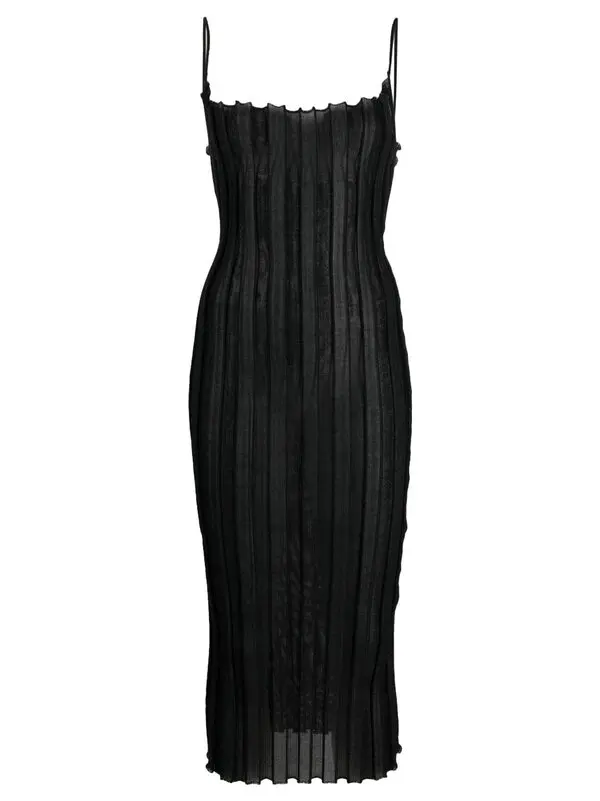 A. ROEGE HOVE Katrine Ribbed Midi Dress - Black