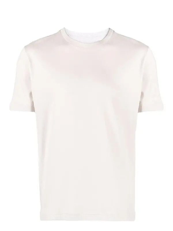 Eleventy Crew-neck Cotton T-shirt - Neutrals