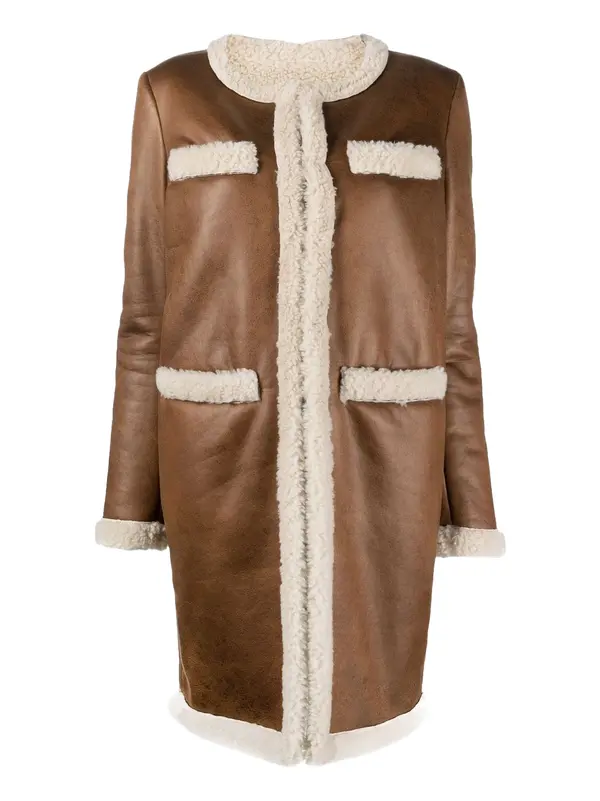 Dsquared2 Faux-shearling Coat - Brown