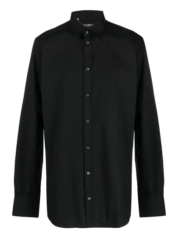 Dolce & Gabbana Long-sleeve Cotton-blend Shirt - Black