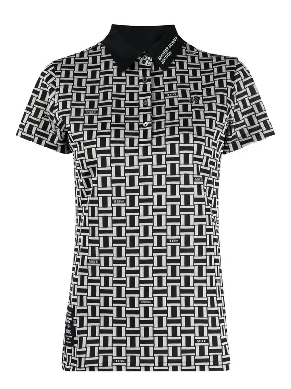 MASTER BUNNY EDITION Graphic-print Polo Top - Black