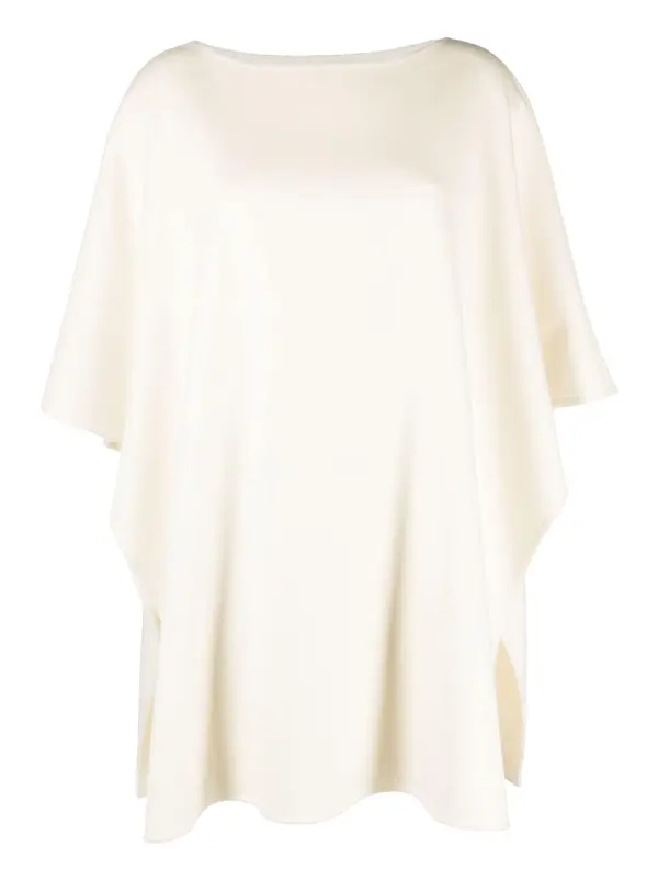 Fabiana Filippi Boat-neck Knit Poncho - White